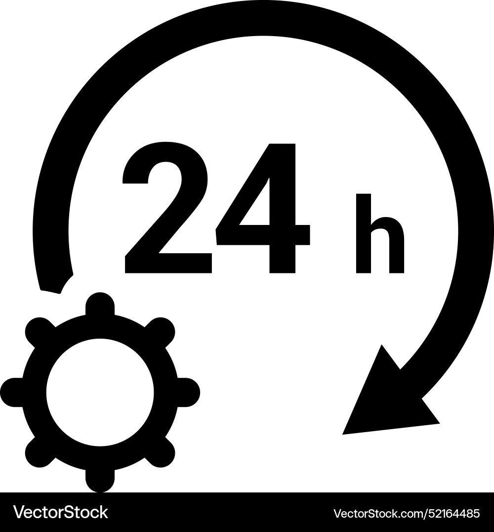 Full day service icon Royalty Free Vector Image