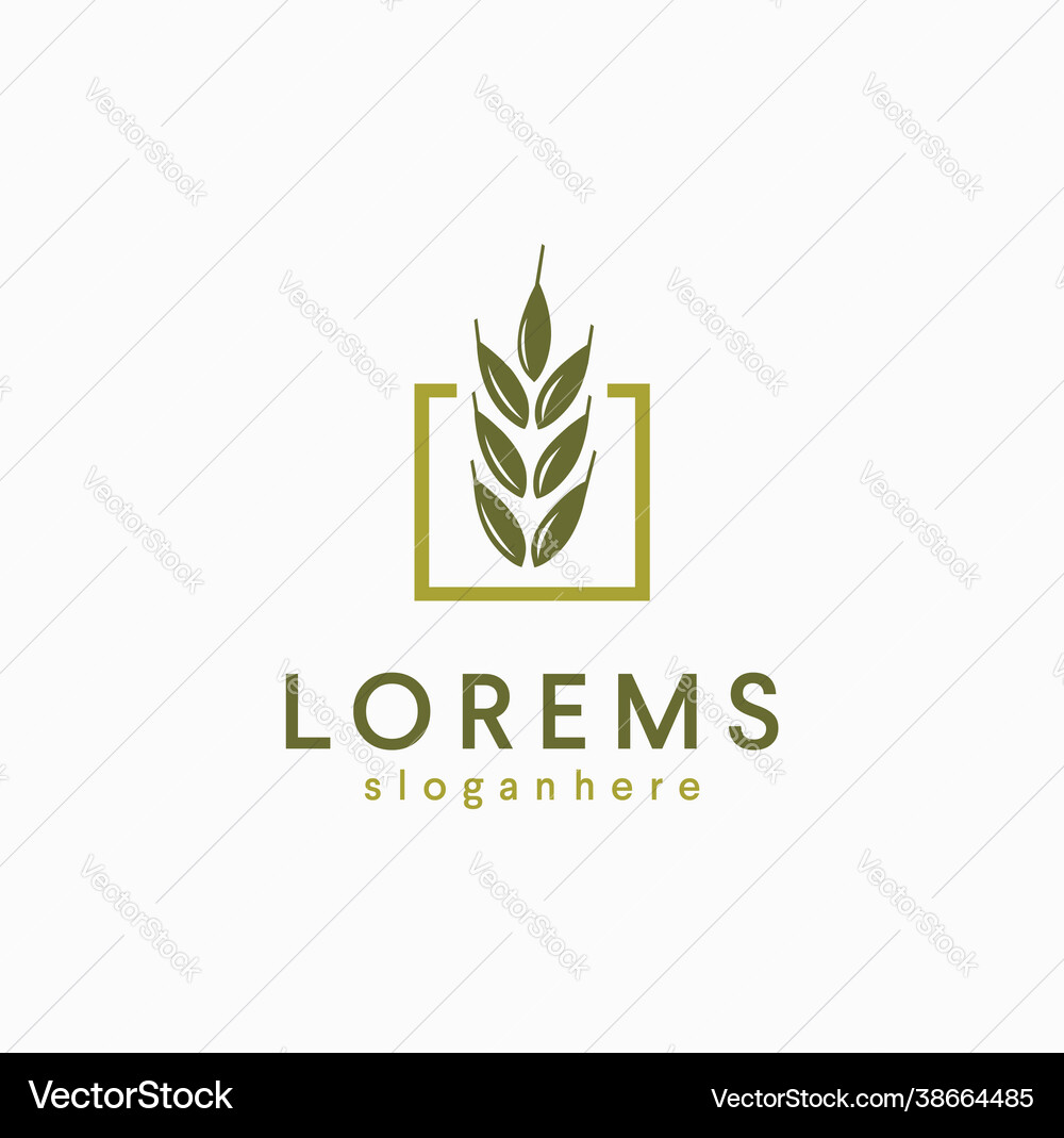 Harvest logo design template wheat icon Royalty Free Vector