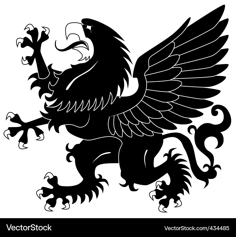 Heraldic Griffin Emblem Royalty Free Vector Image