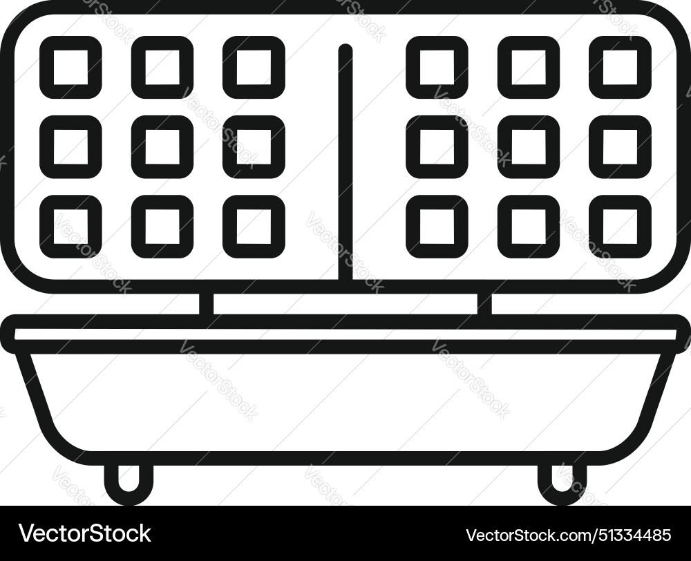 Line art of a classic waffle maker Royalty Free Vector Image