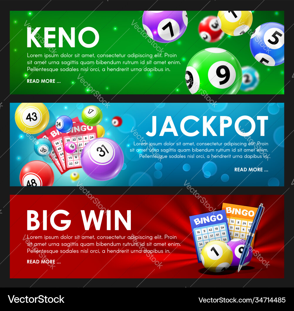 Lottery Win Bingo Jackpot Game Royalty Free Vector Image