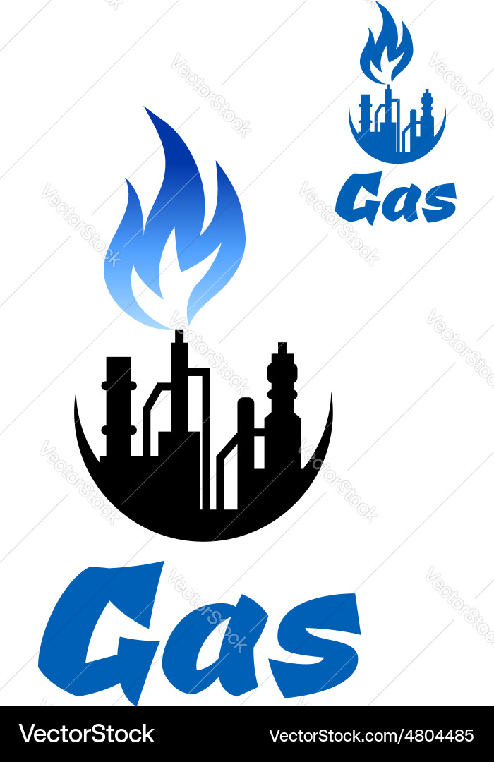 Natural gas extraction factory icon Royalty Free Vector