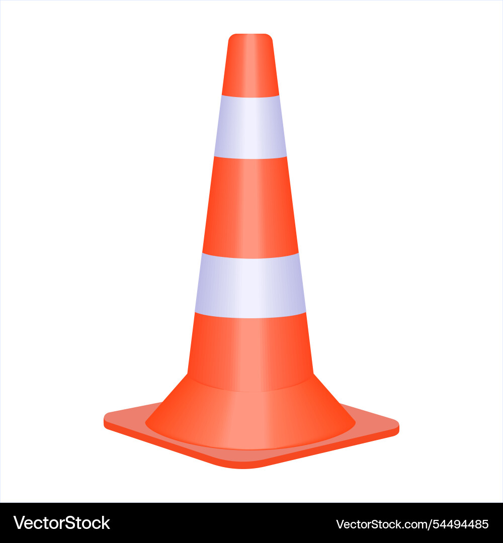 Orange safety cone Royalty Free Vector Image - VectorStock