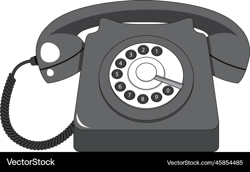 Retro landline or telephone isolated Royalty Free Vector