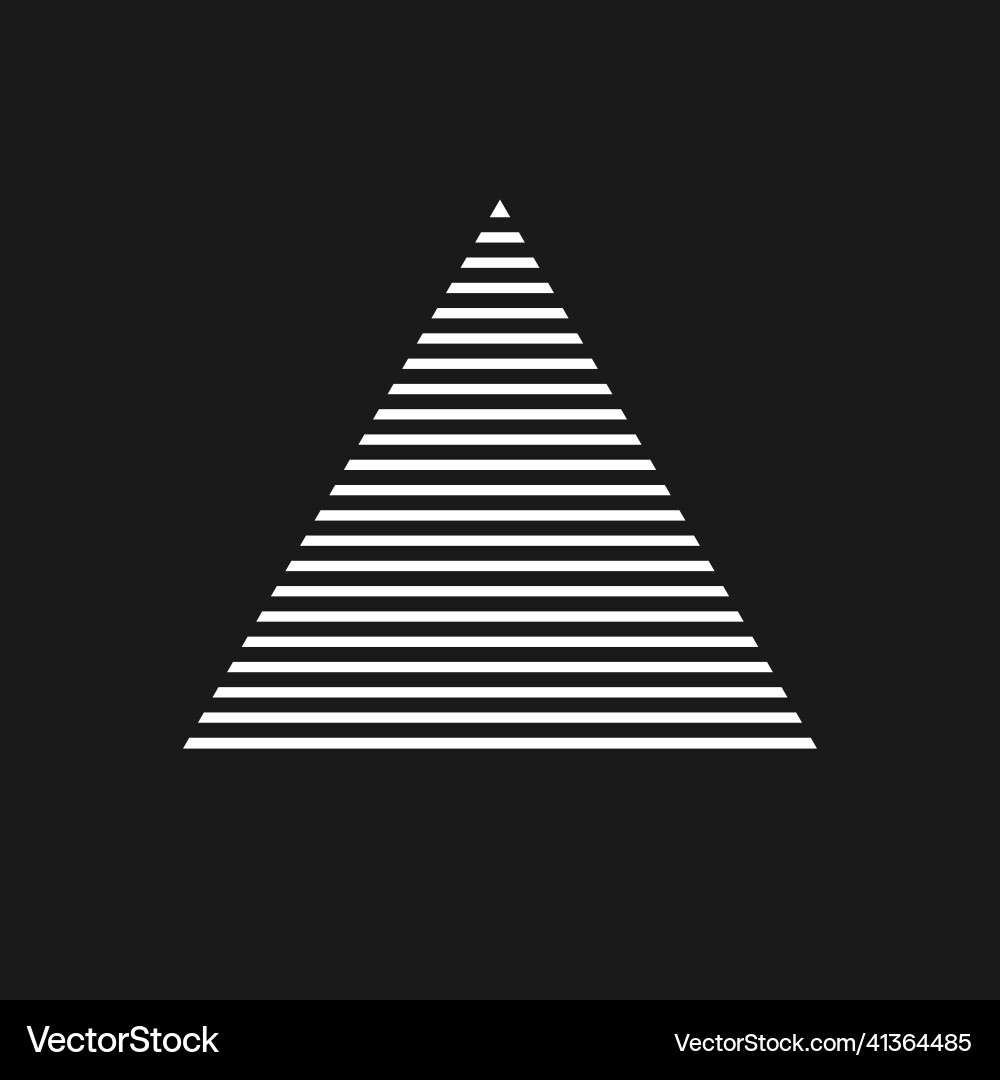 Retrowave triangle with horizontal lines 1980s Vector Image