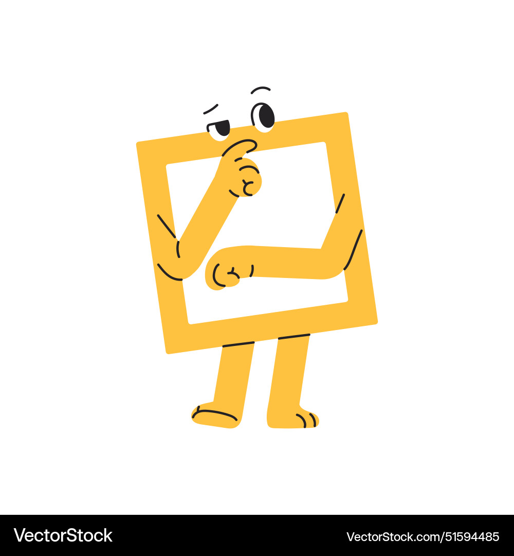 Thoughtful geometric shape thinking about question