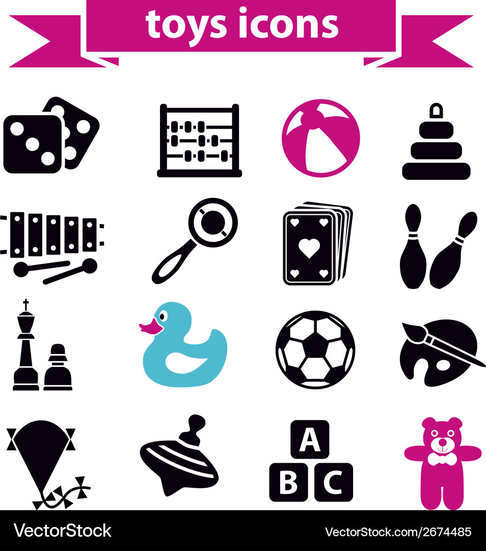 Toys icons Royalty Free Vector Image - VectorStock