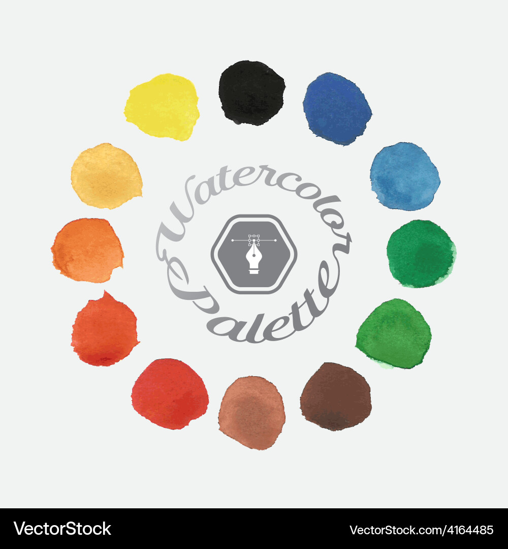Watercolor palette Royalty Free Vector Image - VectorStock