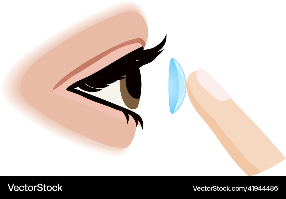 Applying contact lens composition Royalty Free Vector Image
