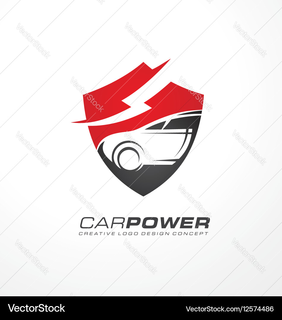 Auto electric logo design Royalty Free Vector Image