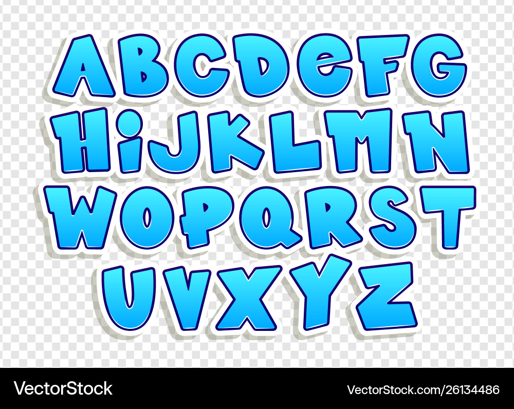 Cartoon font Royalty Free Vector Image - VectorStock
