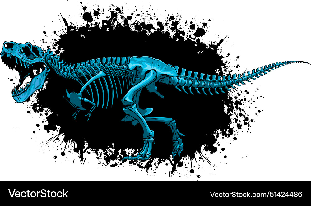 Colored tyrannosaurus skeleton image Royalty Free Vector