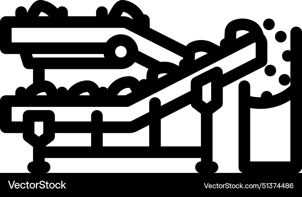 Conveyor wood pellets line icon Royalty Free Vector Image