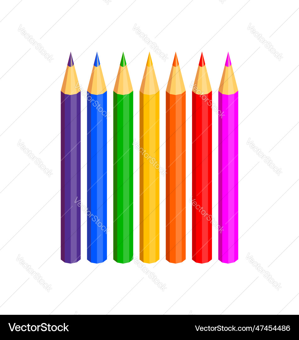 Cute Colored Pencils for Kids Royalty Free Vector Image