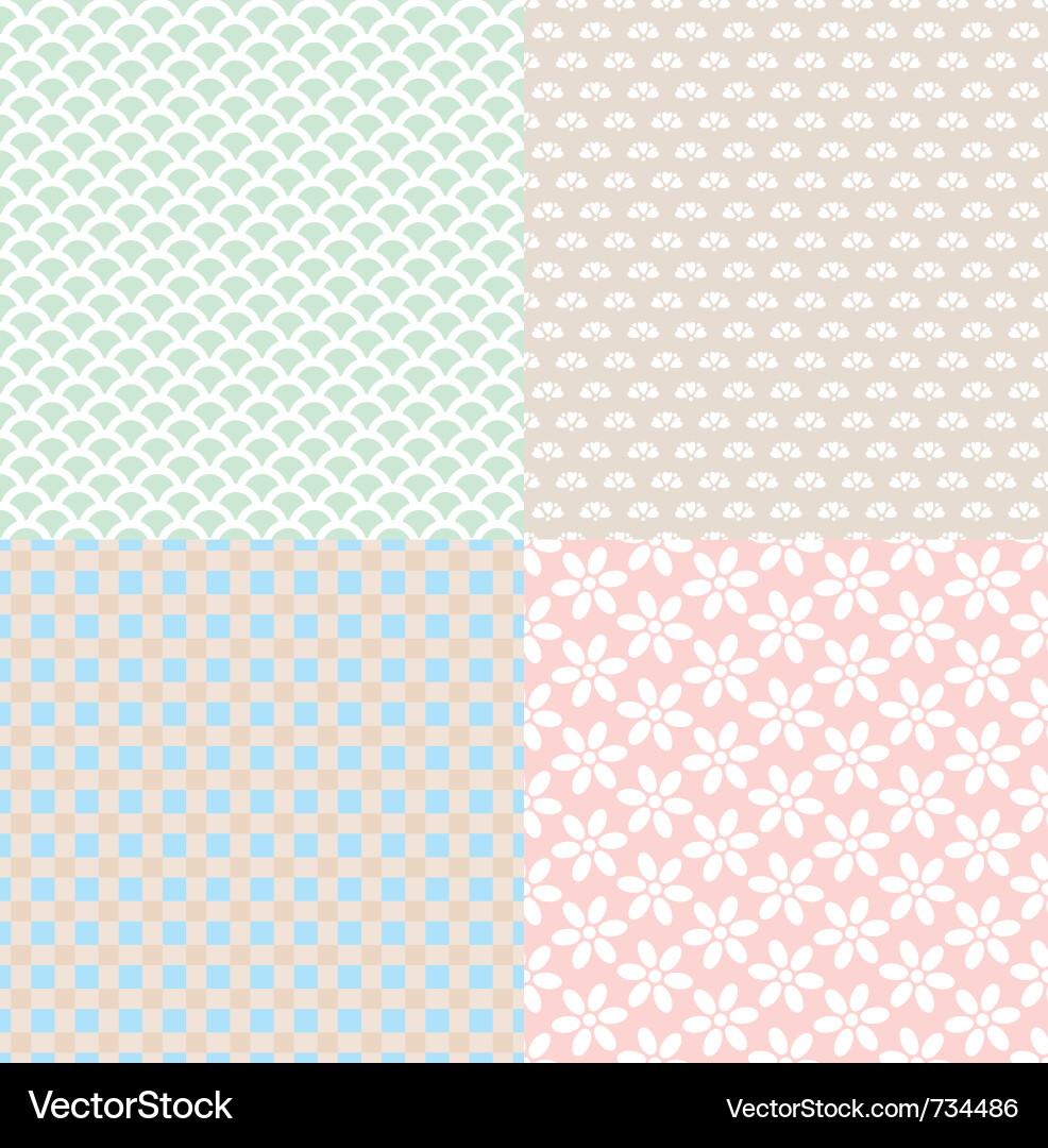Cute Floral Pattern Backgrounds Royalty Free Vector Image