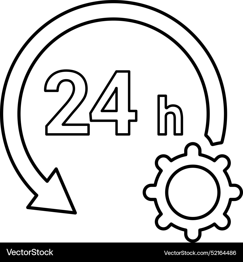 Full day service icon outline Royalty Free Vector Image