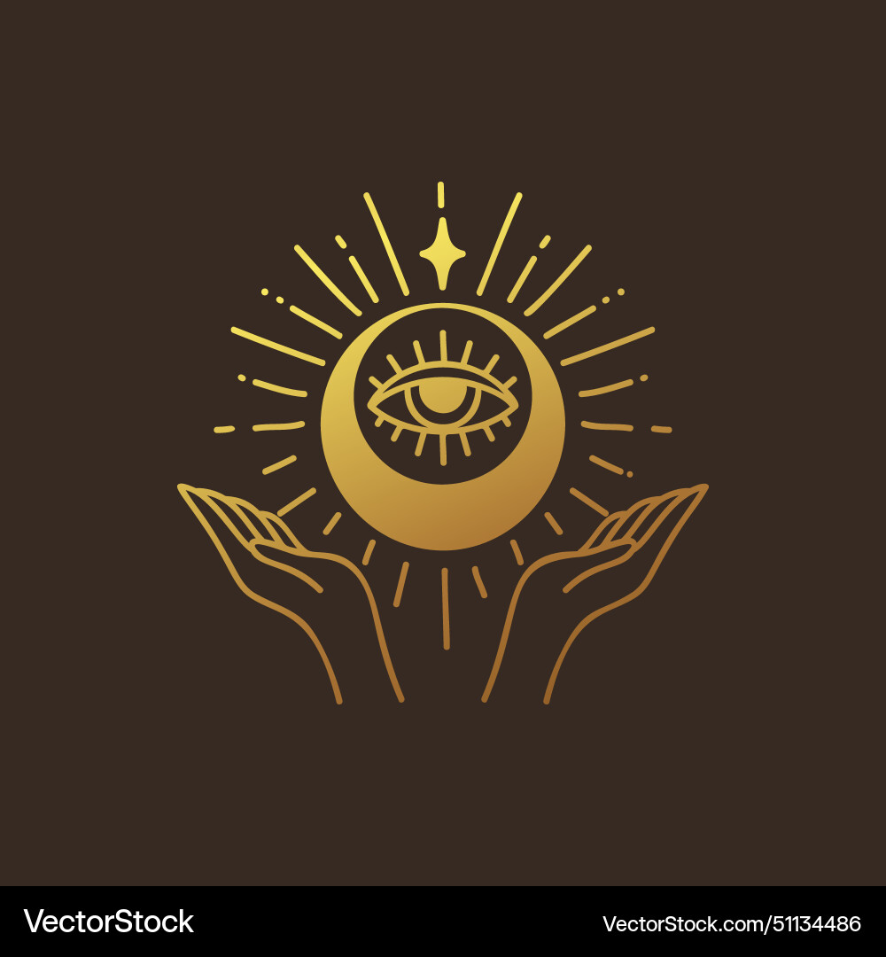 Hand lineart design drawn celestial Royalty Free Vector