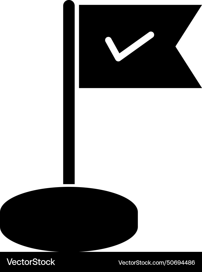 Milestone icon place pin sign flag pointer Vector Image