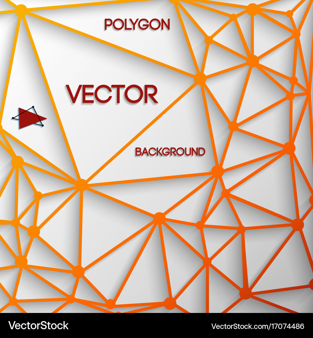 Orange polygon background Royalty Free Vector Image