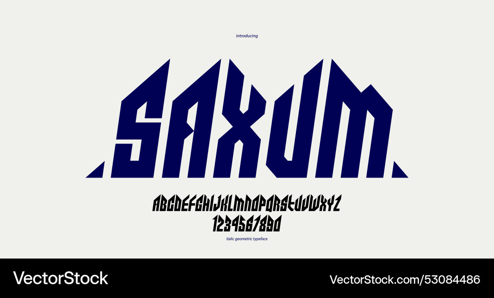 Sharp and bold gothic font for logo creation of Vector Image