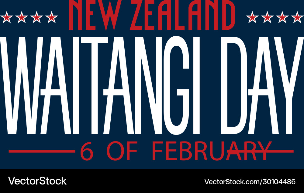 Waitangi day poster Royalty Free Vector Image - VectorStock