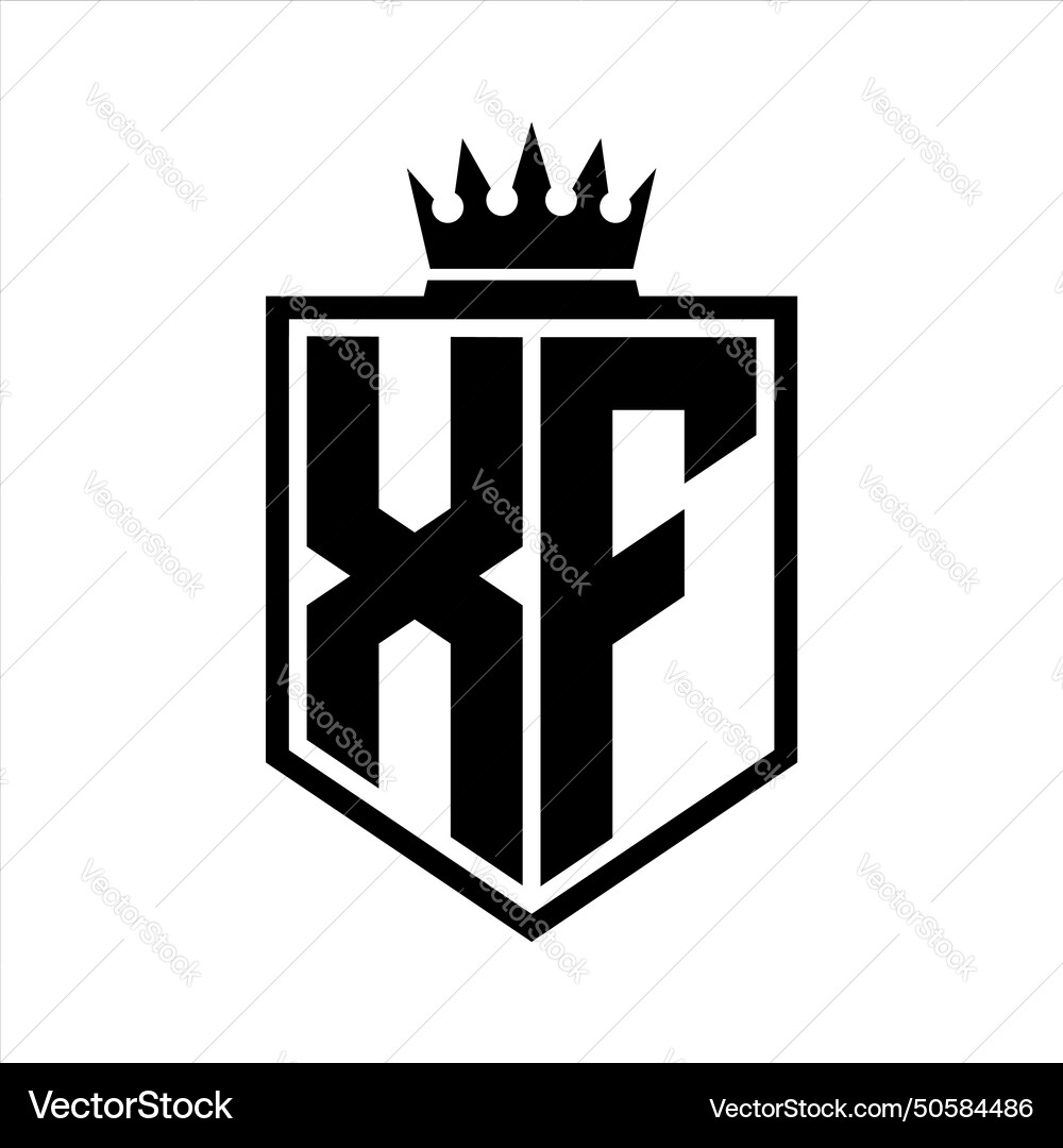 Xf logo monogram bold shield geometric shape Vector Image