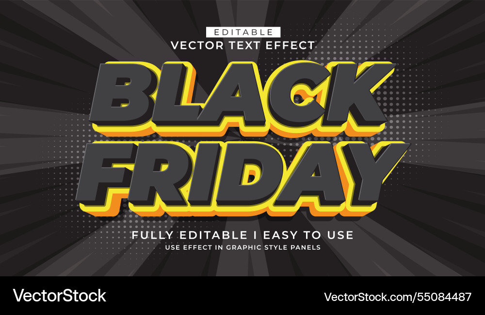 3D Text Effect Typography Style Royalty Free Vector Image