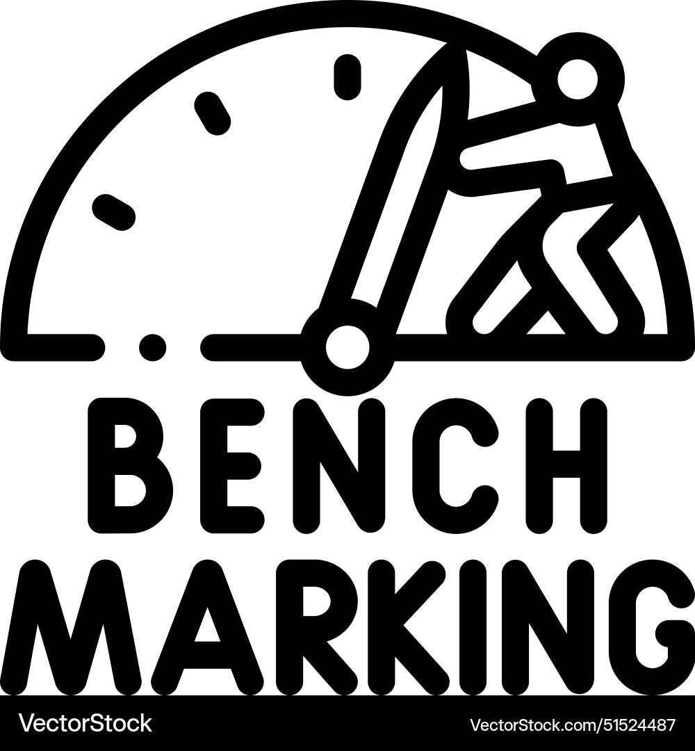 Benchmarking icon thin linear style design Vector Image