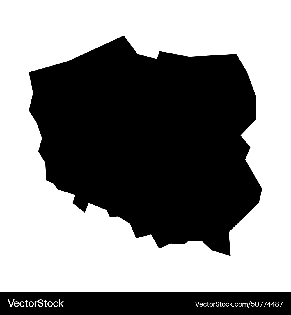 Black poland map on white background Royalty Free Vector