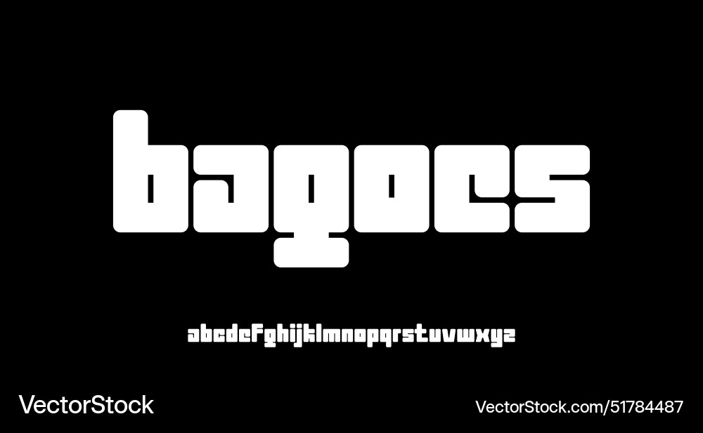 Bold fun urban display alphabet font type Vector Image