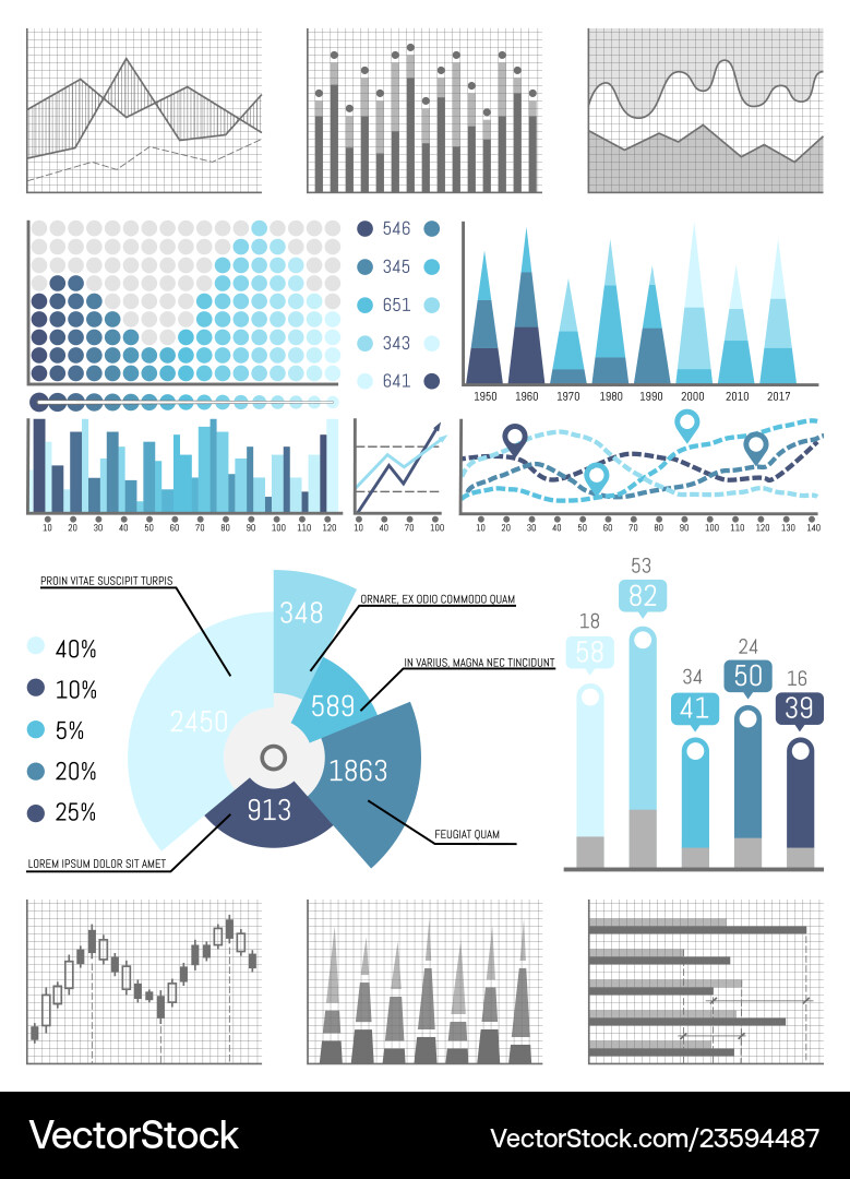 Business Data Flowchart & Info Presentation Vector Image