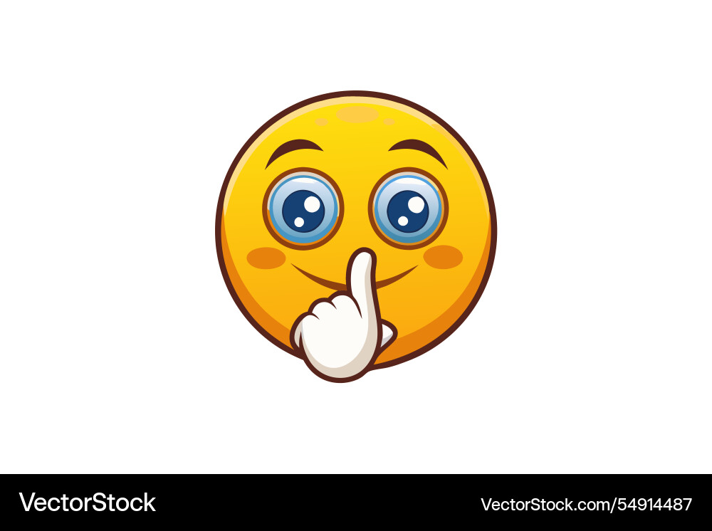 Bunte Emoji machen eine schh Geste Lizenzfreies Vektorbild