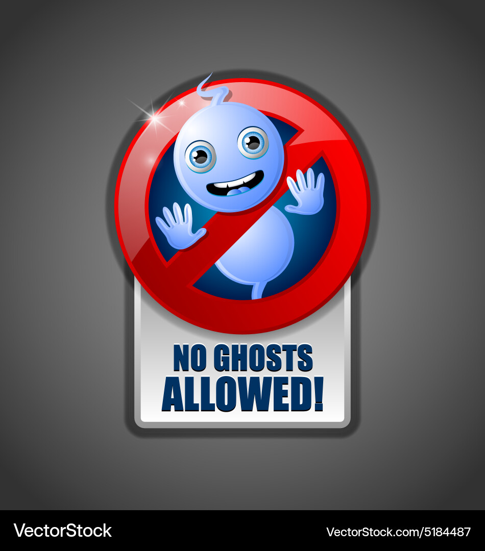 Cute ghost prohibition sign Royalty Free Vector Image