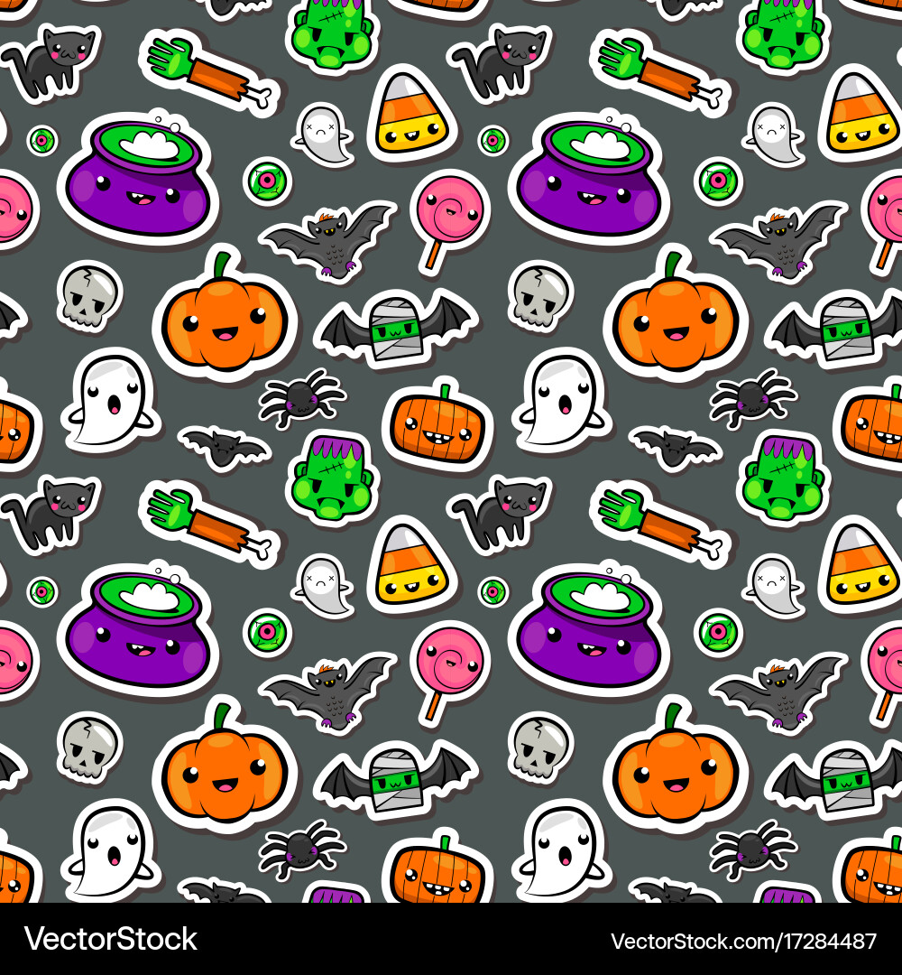 Cute seamless halloween background Royalty Free Vector Image