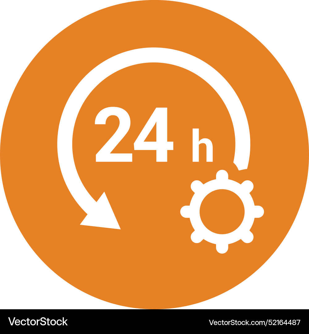 Full day service icon Royalty Free Vector Image