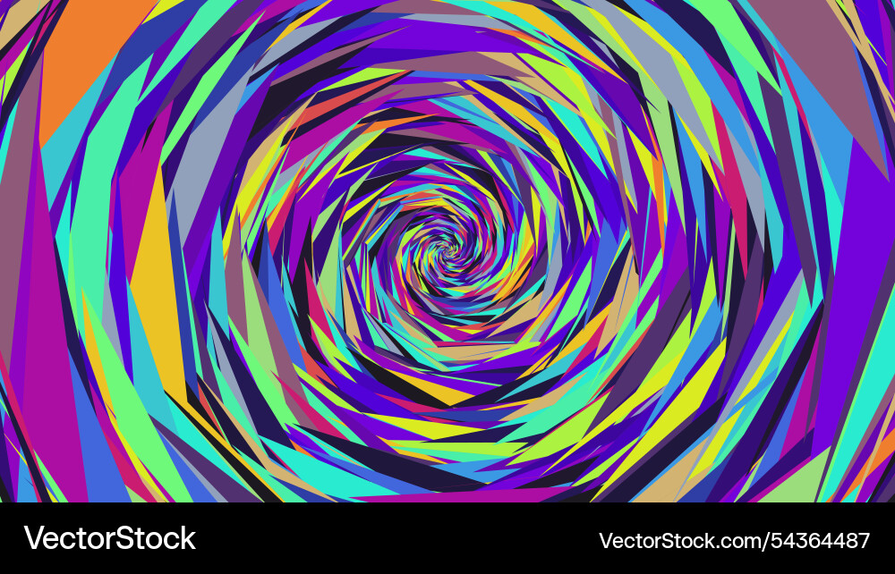 Geometric vibrant psychedelic vortex triangles Vector Image