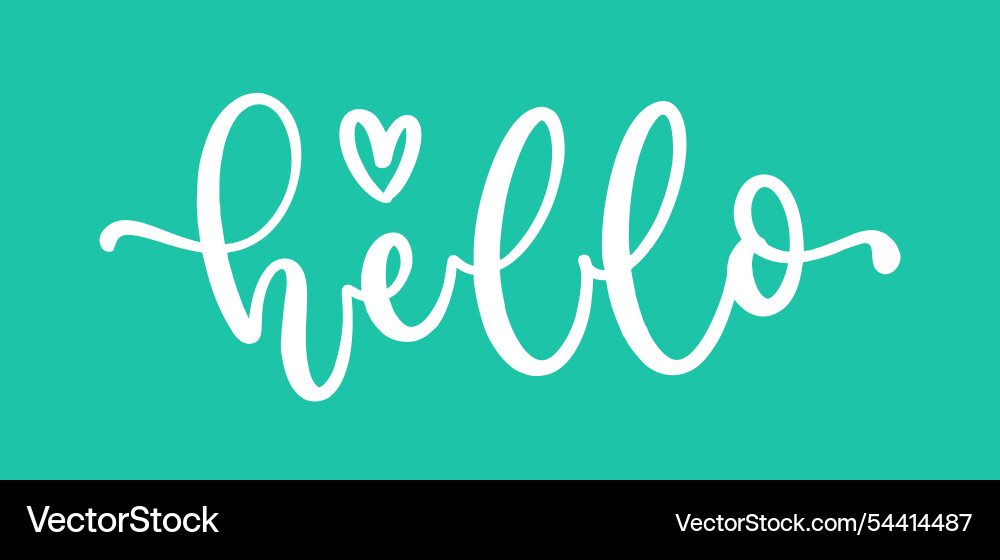Hello handwritten calligraphy typography text Vector Image