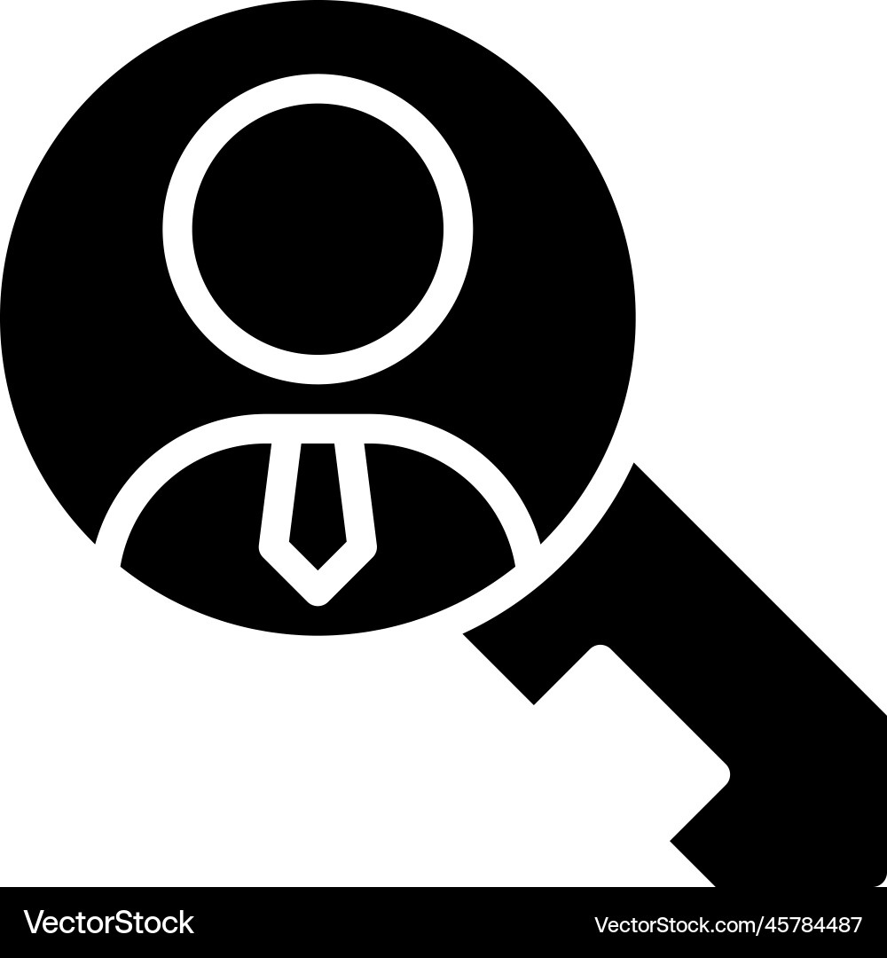 Key person black glyph icon Royalty Free Vector Image