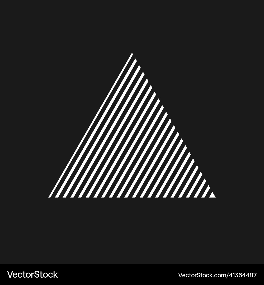Retrowave triangle with diagonal stripes 1980s Vector Image