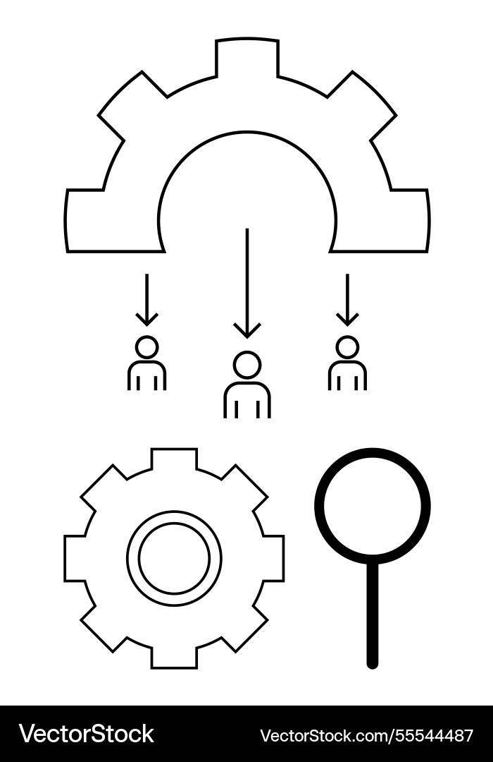 Workforce allocation and workflow management Vector Image