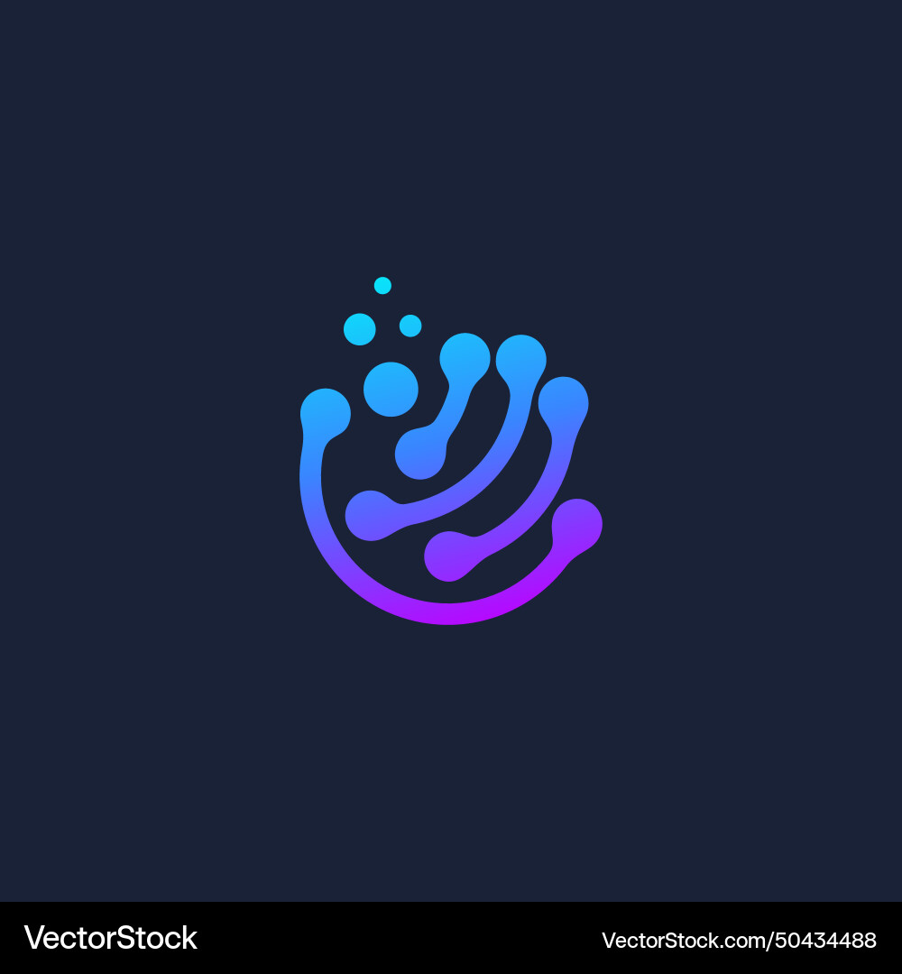 Abstract tech hand logo Royalty Free Vector Image