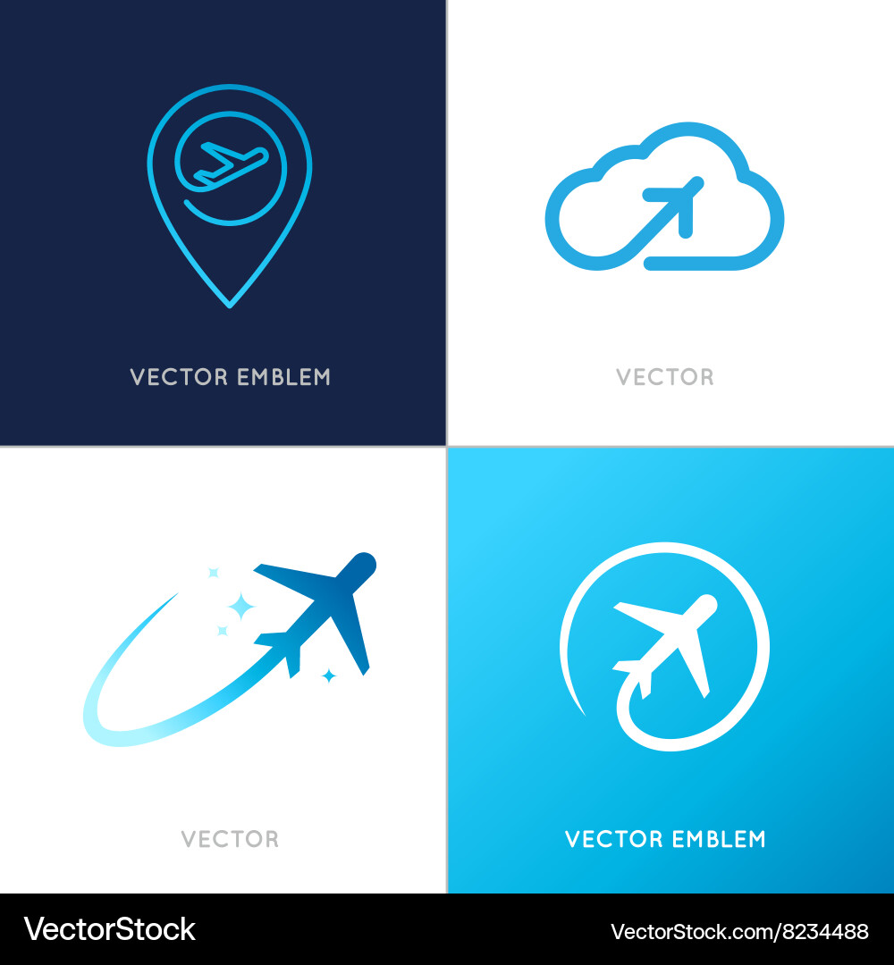 Airline & Travel Logo Templates Royalty Free Vector