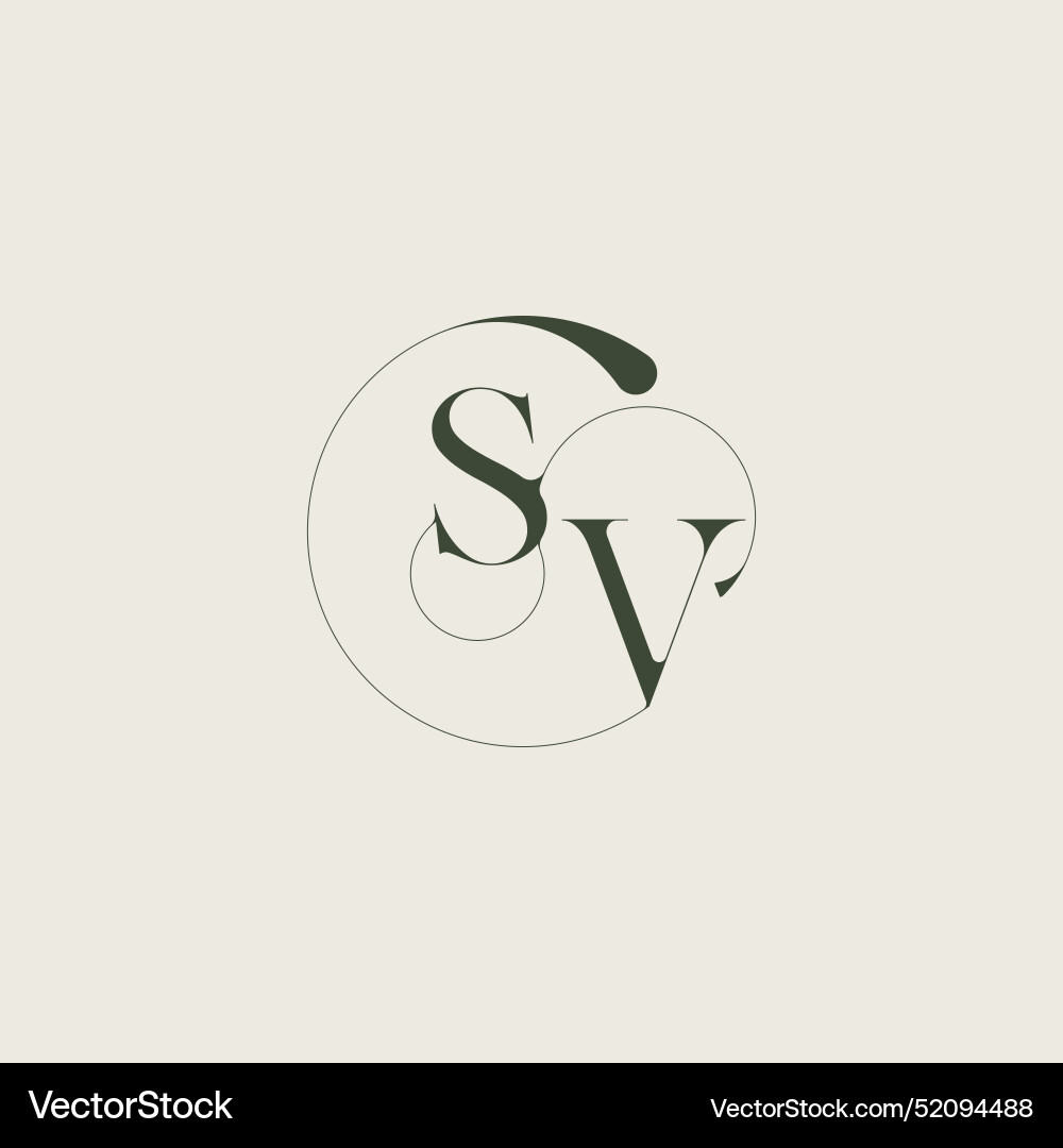 Beautiful monogram initial elegant line concept Vector Image