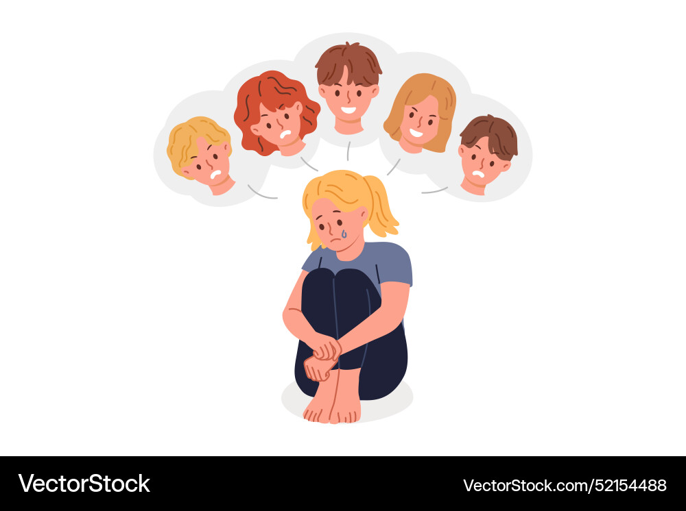 Bullying and shaming from classmates causes Vector Image