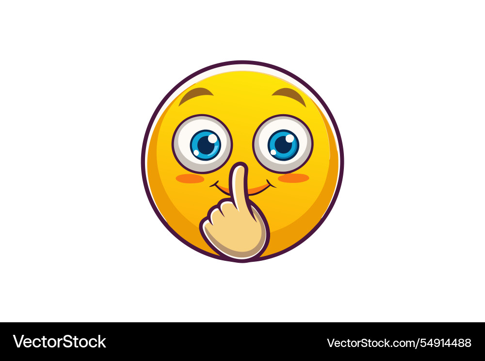 Cartoon Emoji eine schushing Geste Lizenzfreies Vektorbild