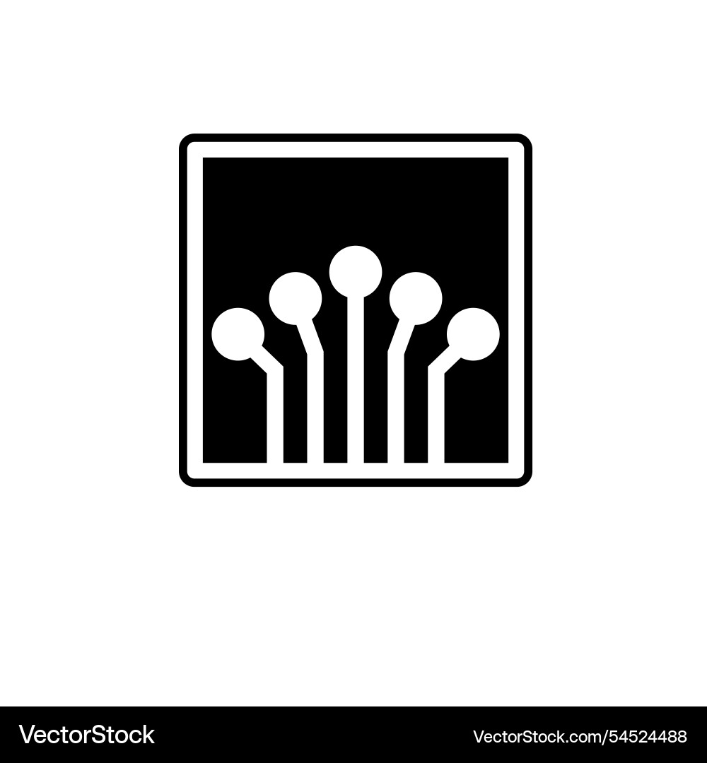 Circuit board technology electronic tracks solid Vector Image