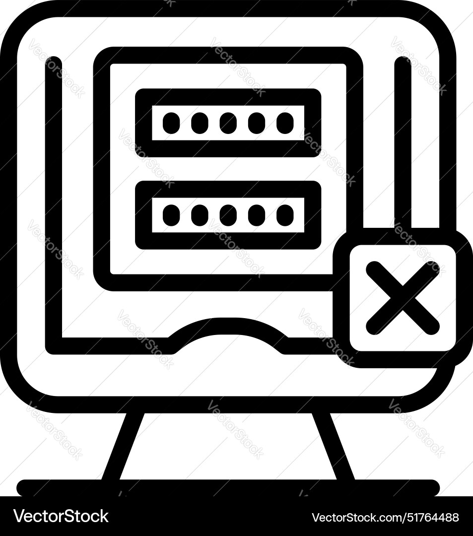 Computer Screen Displaying Wrong Password Showing Vector Image