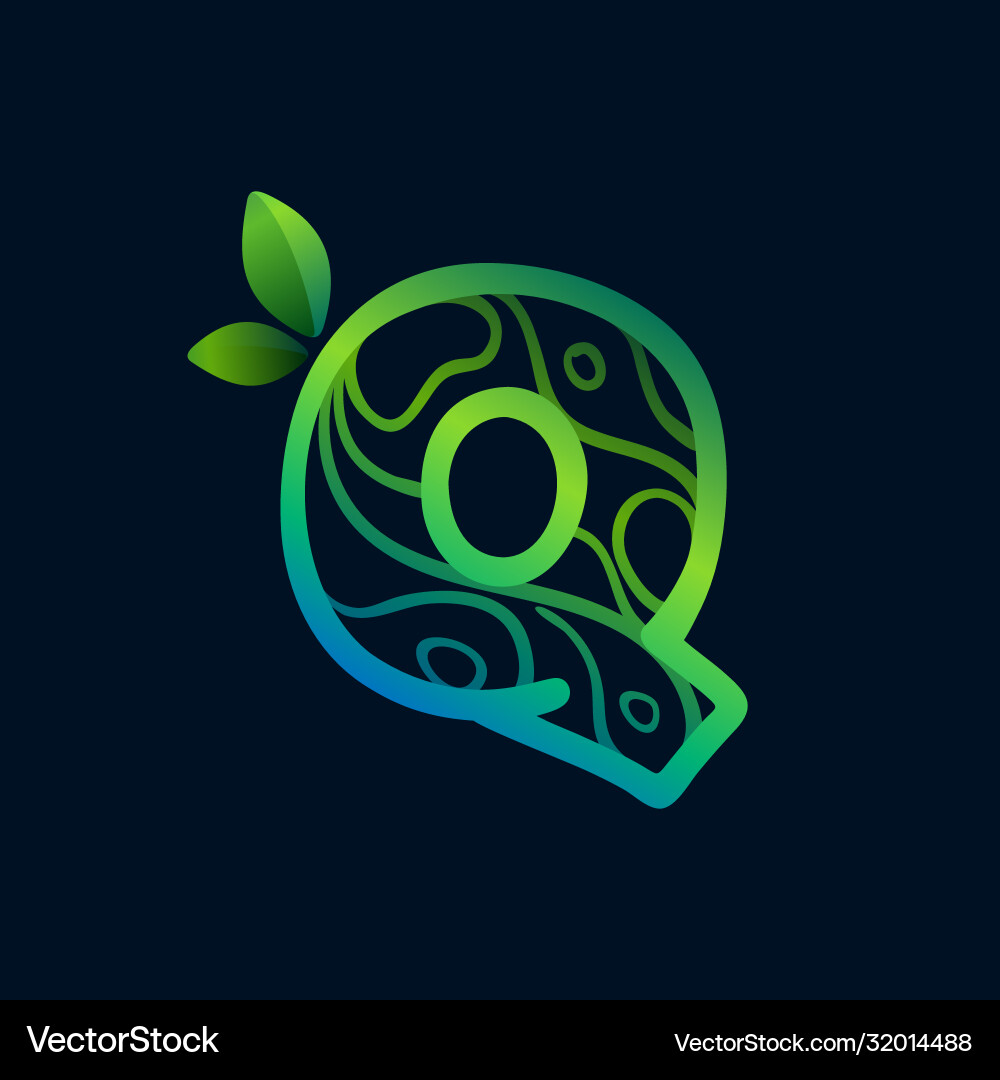 Eco Q Wave Logo Royalty Free Vector Image - VectorStock