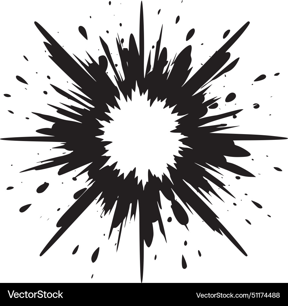 Explosion - black and white isolated icon Vector Image