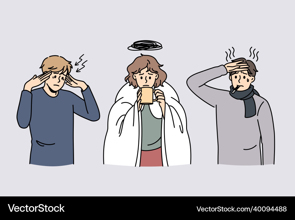 Fever and feeling sick concept Royalty Free Vector Image